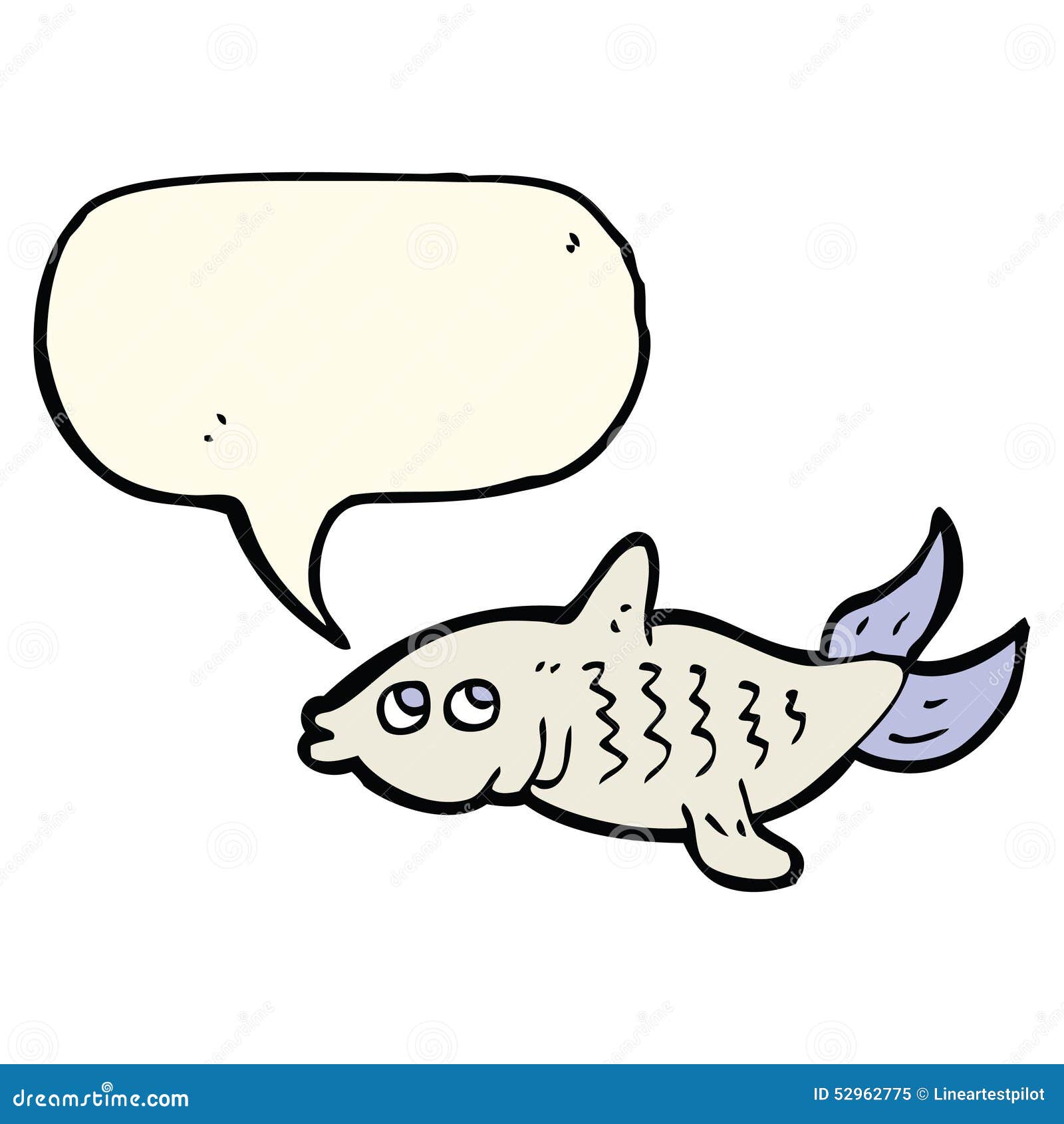 Cartoon Fish with Speech Bubble Stock Illustration - Illustration of ...
