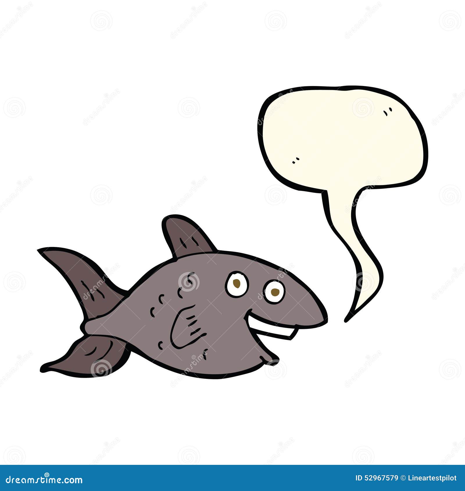 Cartoon Fish with Speech Bubble Stock Illustration - Illustration of ...