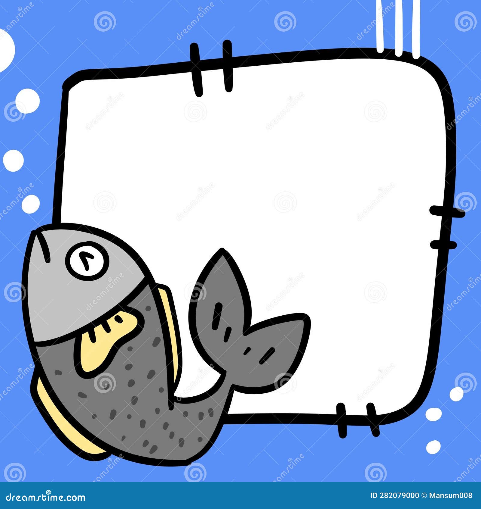 Cartoon Fish with Speech Bubble Stock Illustration - Illustration of ...