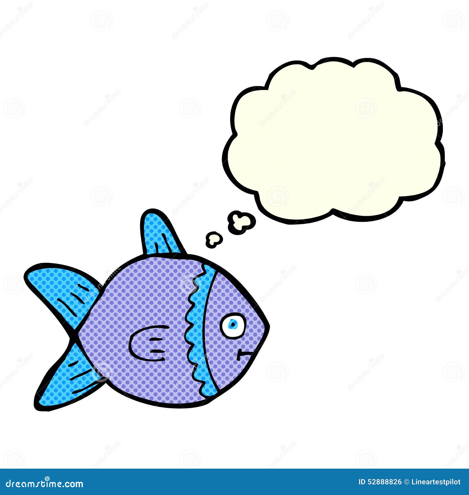 Cartoon Fish with Thought Bubble Stock Illustration - Illustration of doodle, cartoon: 52888826