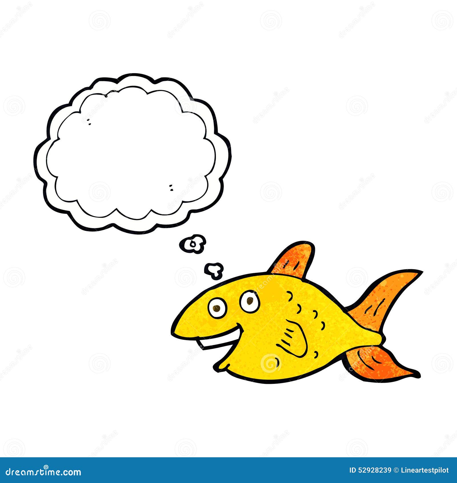Cartoon Fish with Thought Bubble Stock Illustration - Illustration of ...