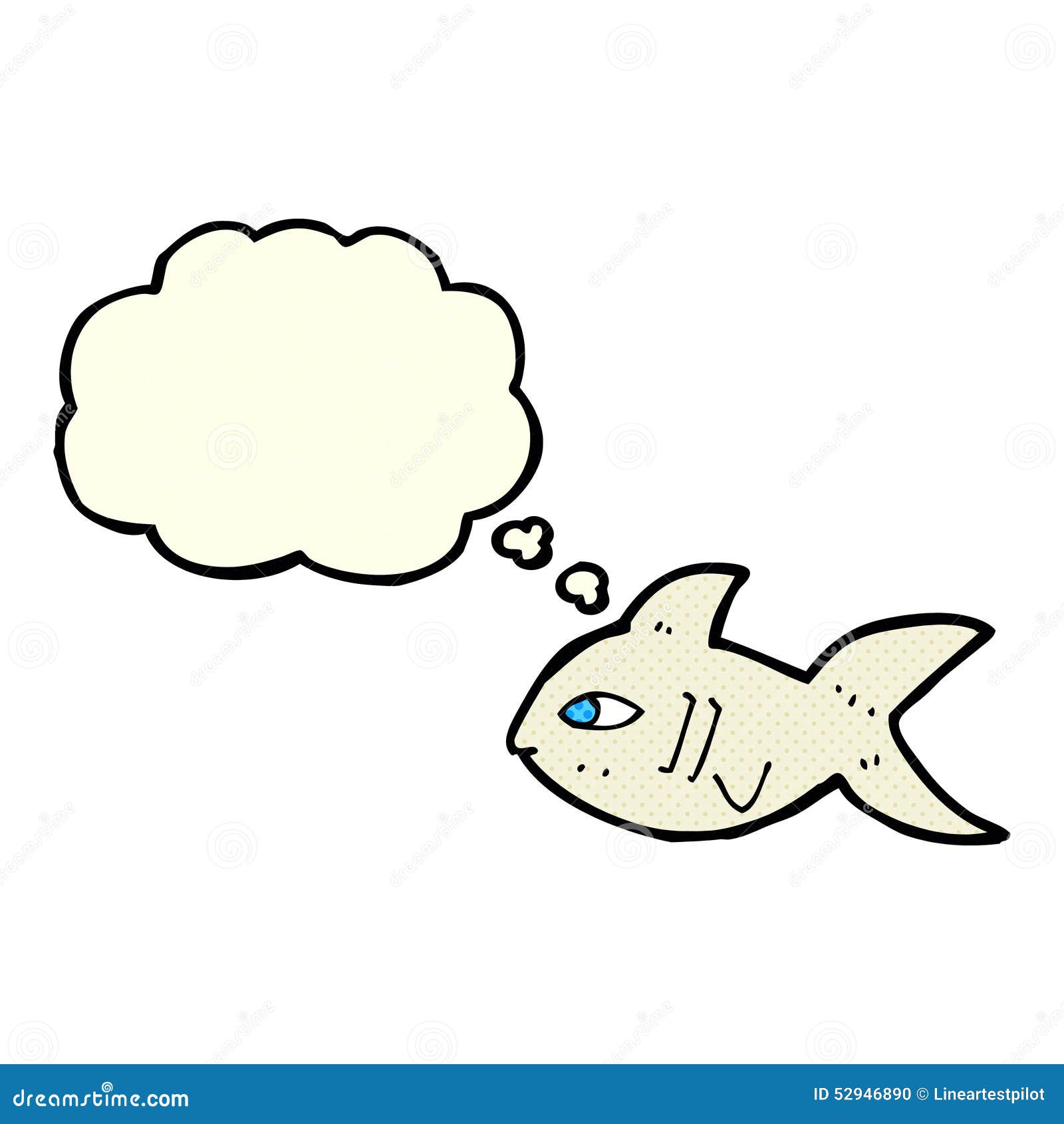 Cartoon Fish with Thought Bubble Stock Illustration - Illustration of ...