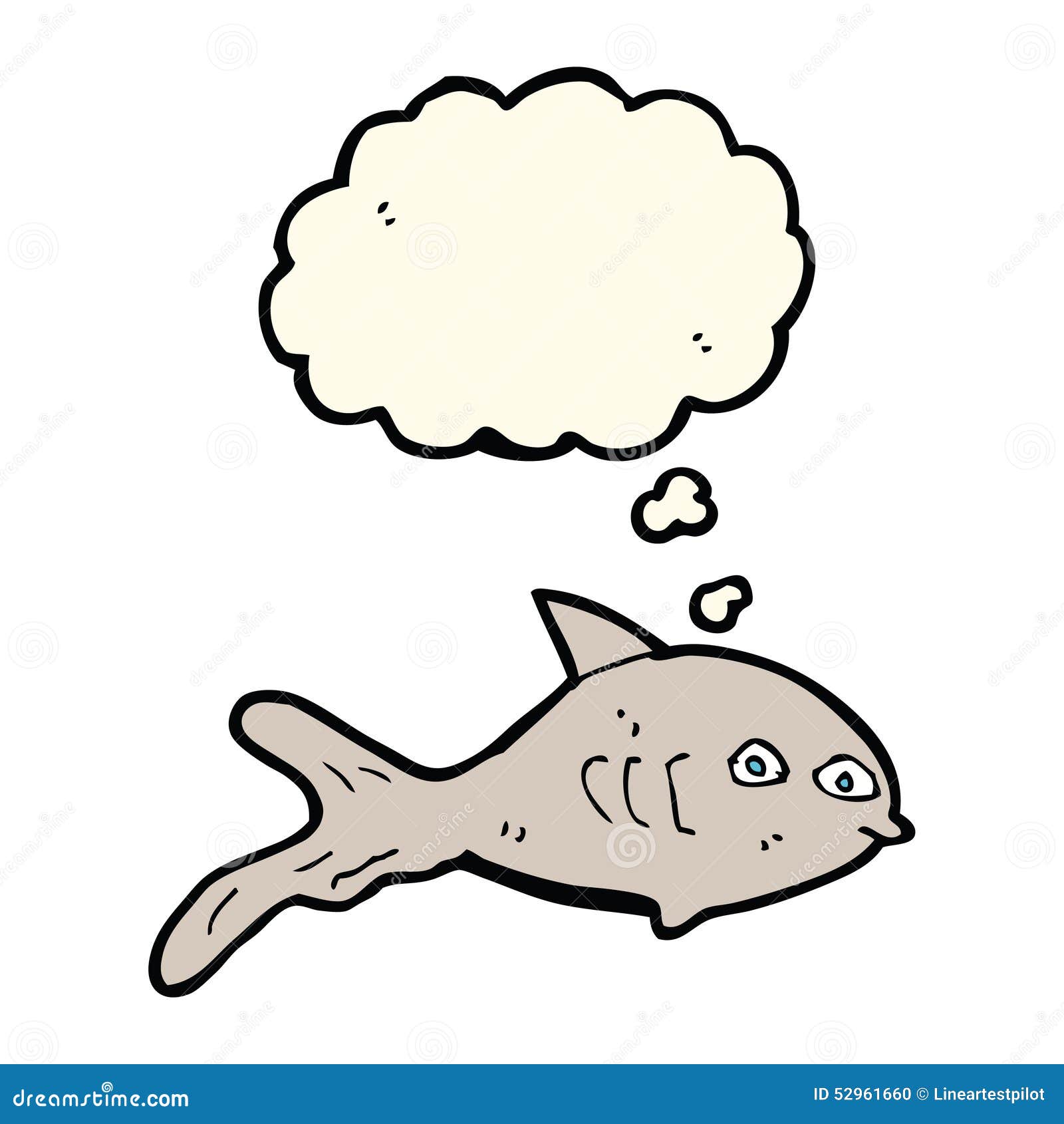 Cartoon Fish with Thought Bubble Stock Illustration - Illustration of ...