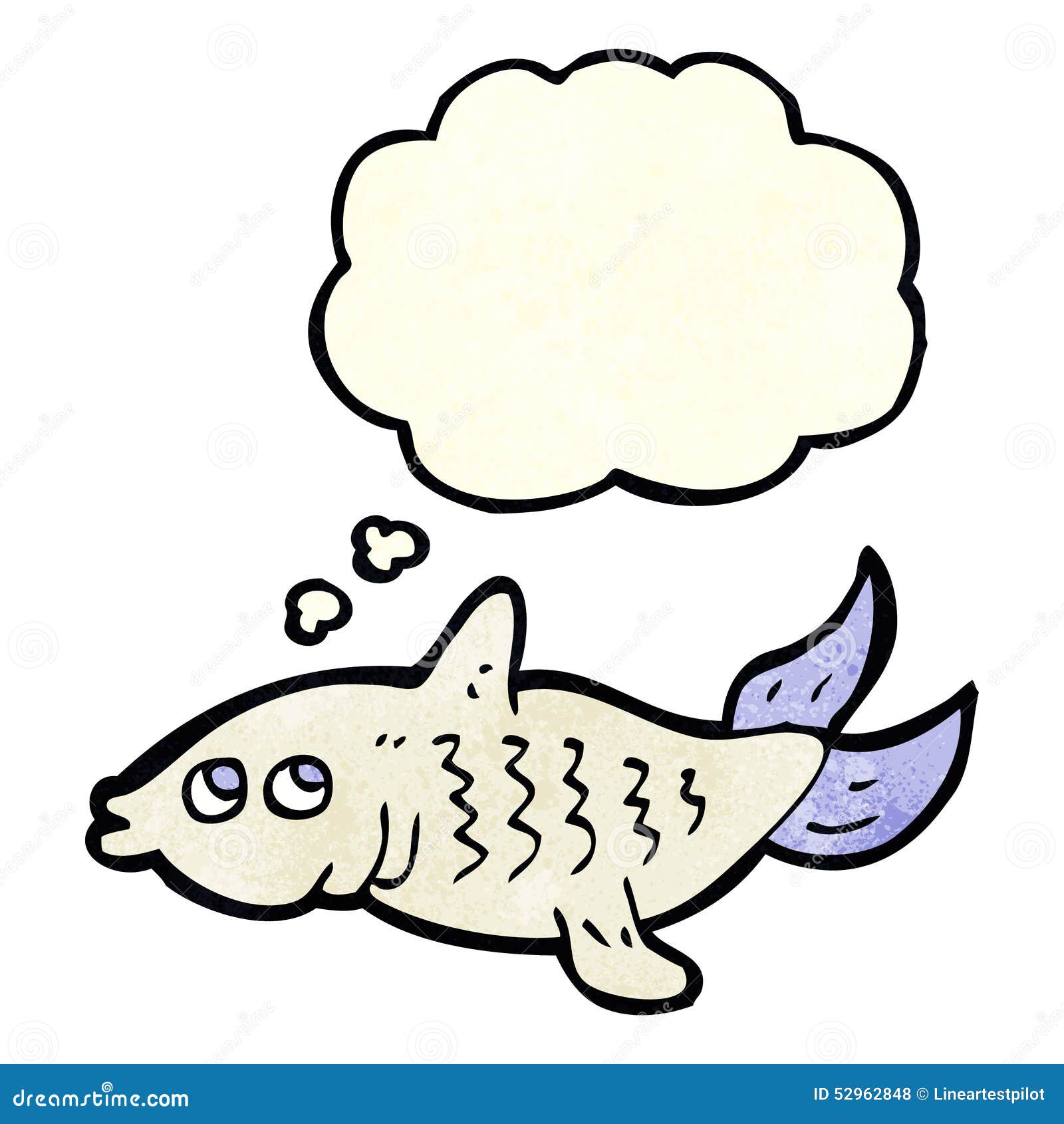 Cartoon Fish with Thought Bubble Stock Illustration - Illustration of ...