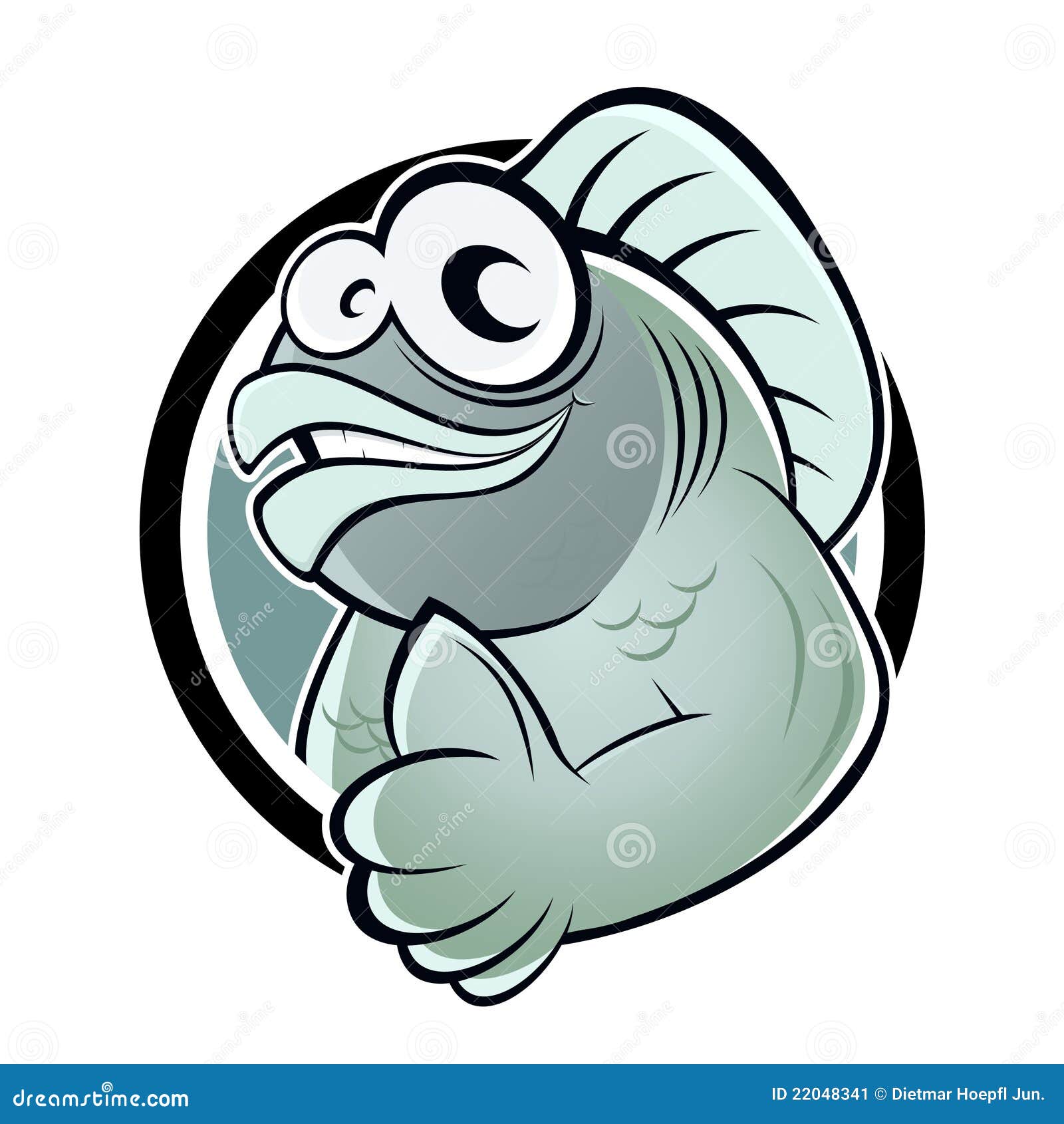 Cartoon fish with thumb up stock vector. Illustration of icon - 22048341
