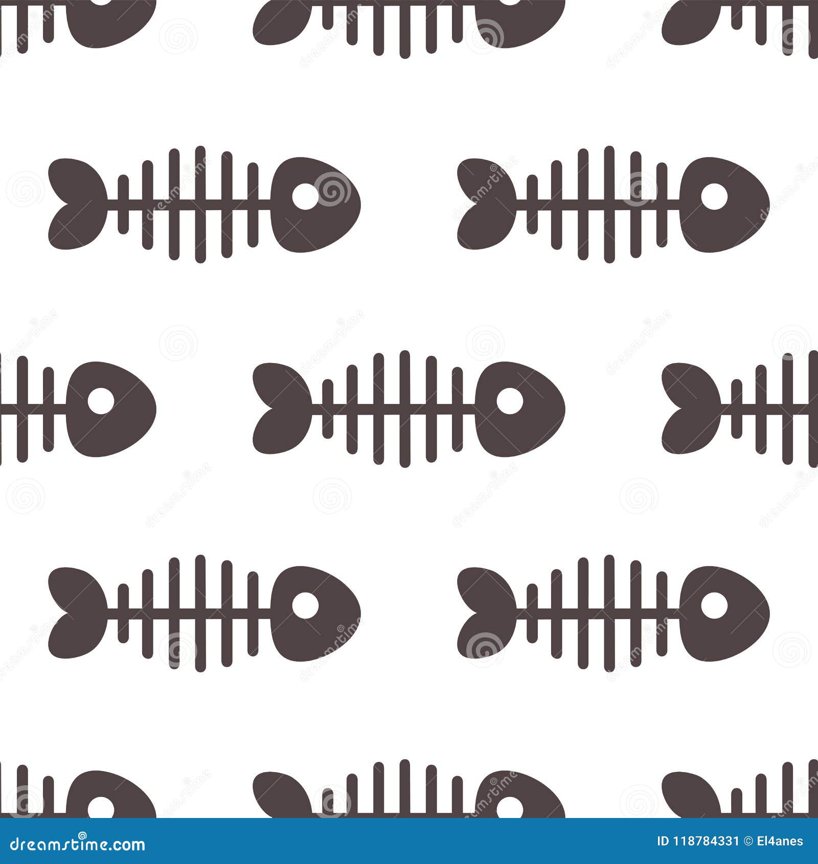 Cartoon fishbone pattern stock vector. Illustration of textile - 118784331
