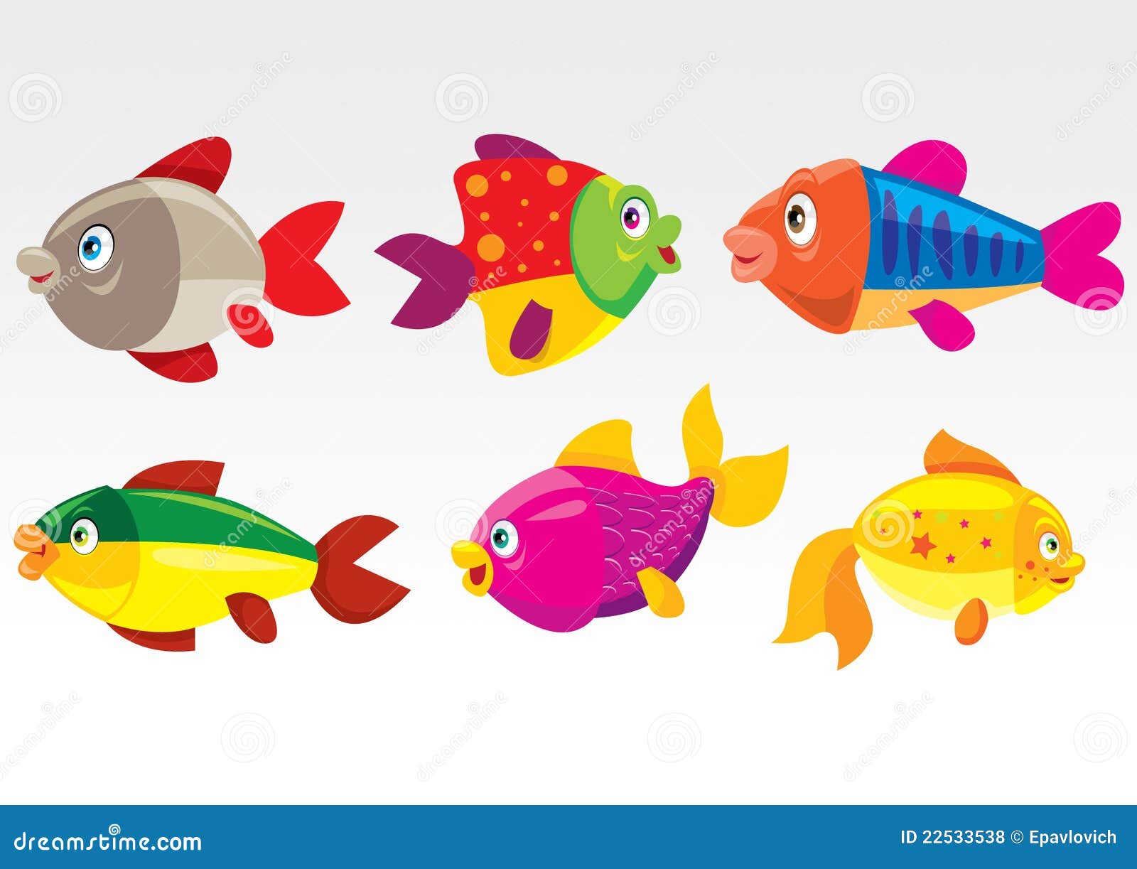 Cartoon fishes stock illustration. Illustration of funny - 22533538