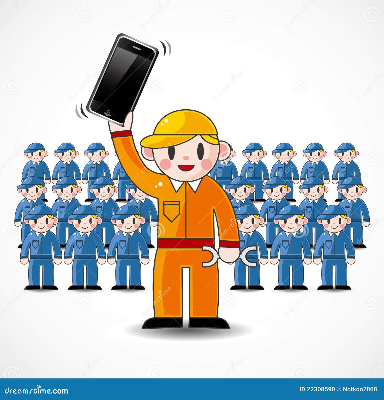 Cartoon fix worker team stock vector. Illustration of character - 22308590