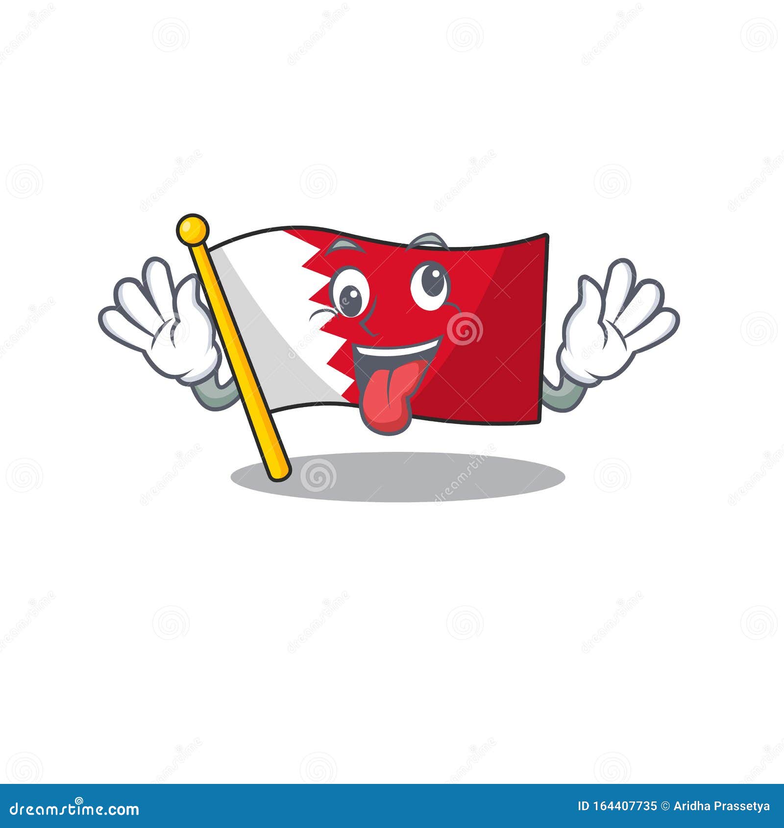 Cartoon Flag Bahrain Isolated in Character Bring Gift Stock Vector ...