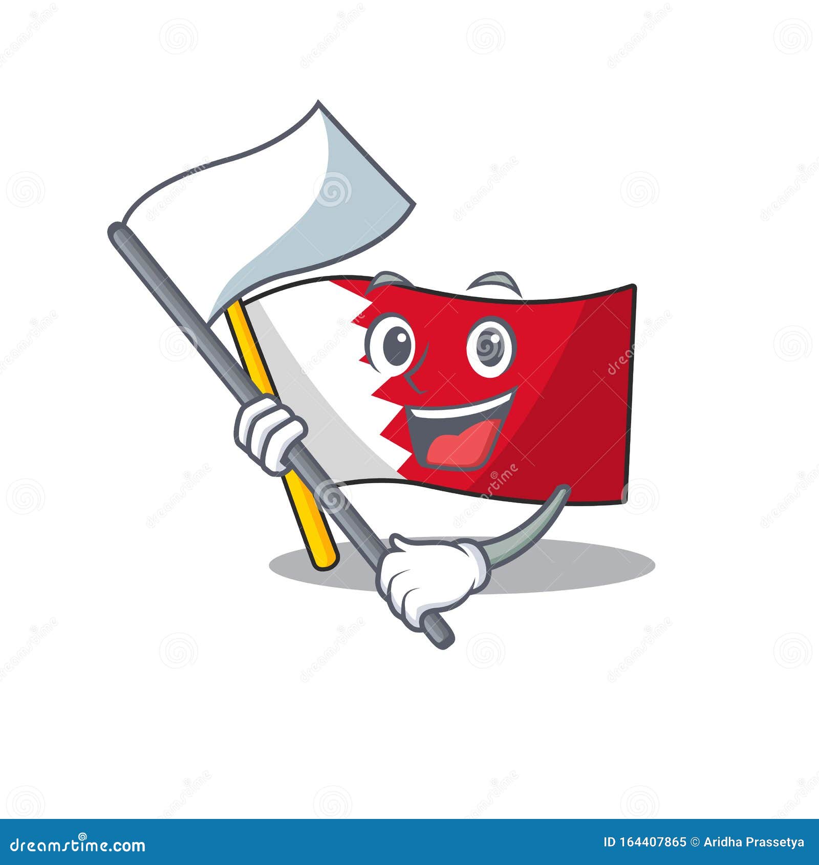 Cartoon Flag Bahrain Isolated in Character Bring Flag Stock Vector ...