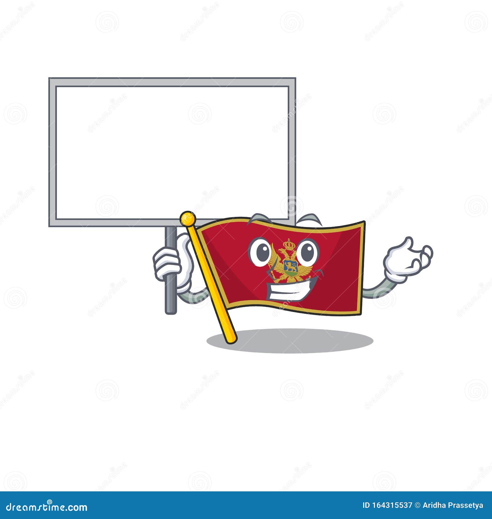 Cartoon Flag Montenegro Isolated in Character Bring Board Stock Vector ...