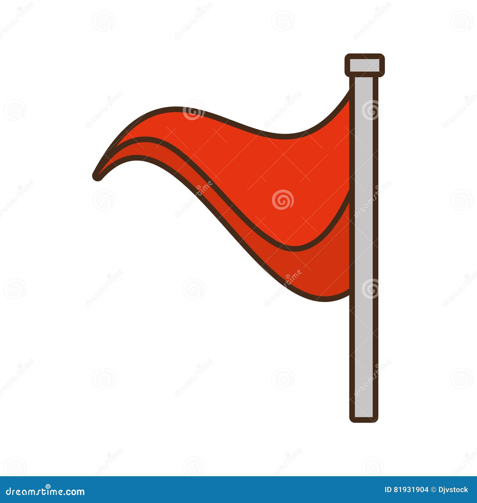 Cartoon Flag Warning Danger Alert Stock Vector - Illustration of coast ...