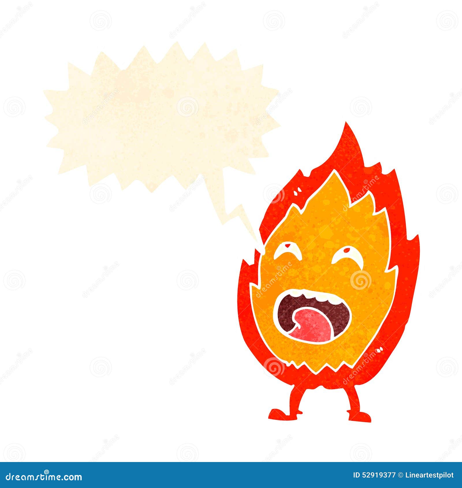 Cartoon Flame. Fire Fireball, Red Hot Campfire, Yellow Heat Wildfire ...