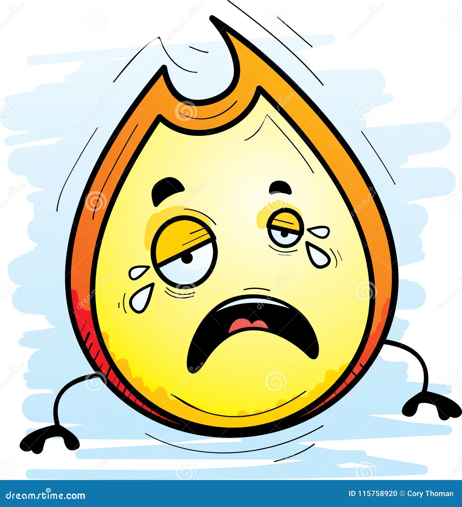 Cartoon Flame Crying stock vector. Illustration of graphic - 115758920