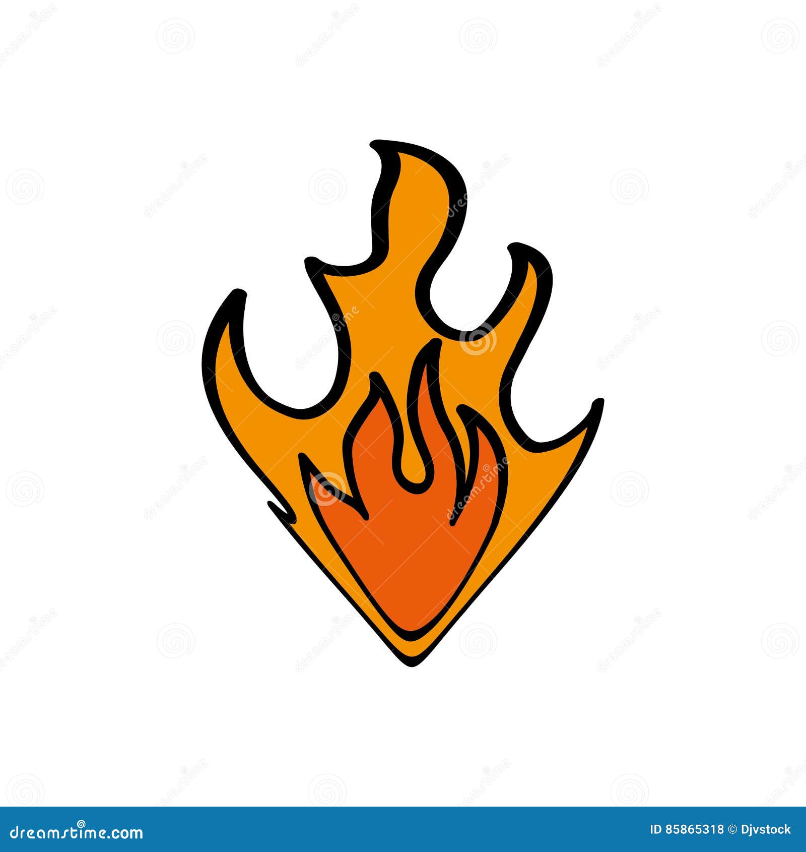 Cartoon Flame Fire Energy Burn Stock Illustration - Illustration of ...