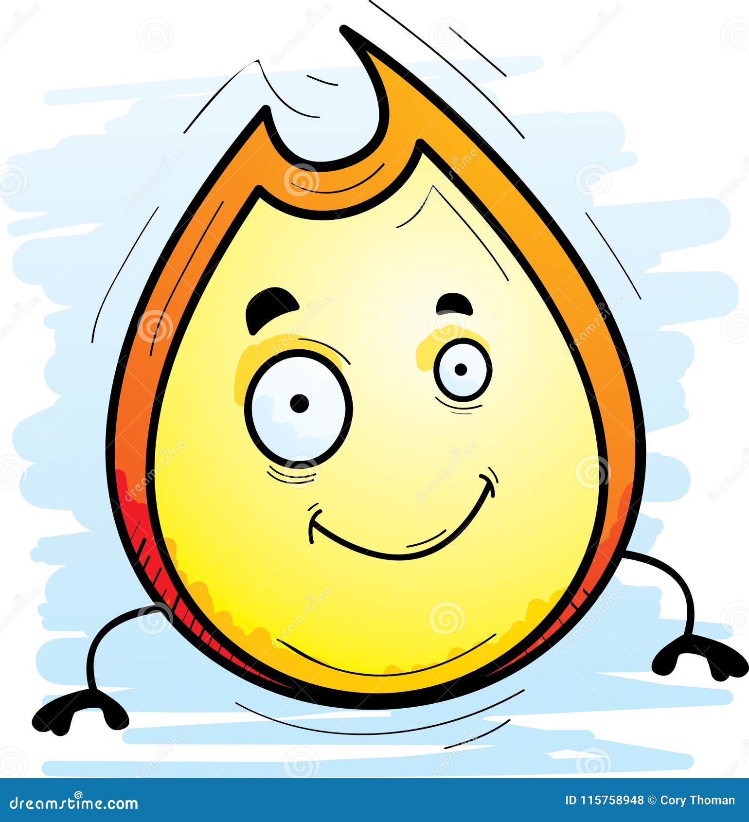 Cartoon Flame Smiling stock vector. Illustration of clip - 115758948