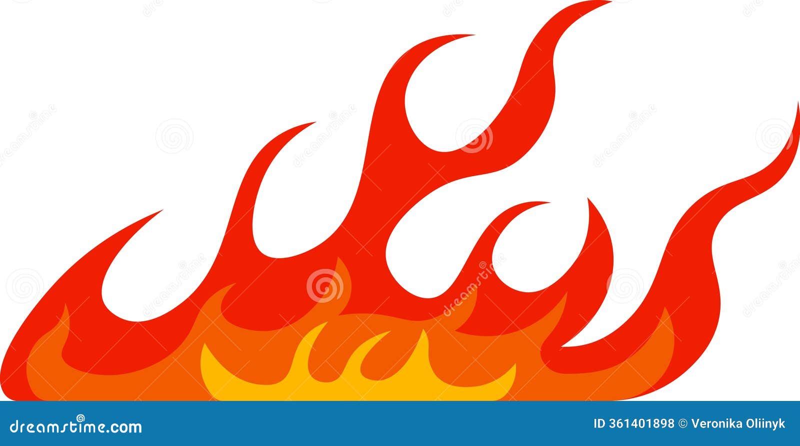 Cartoon Flames Rising From Bottom Of Frame With Orange And Red Gradient ...