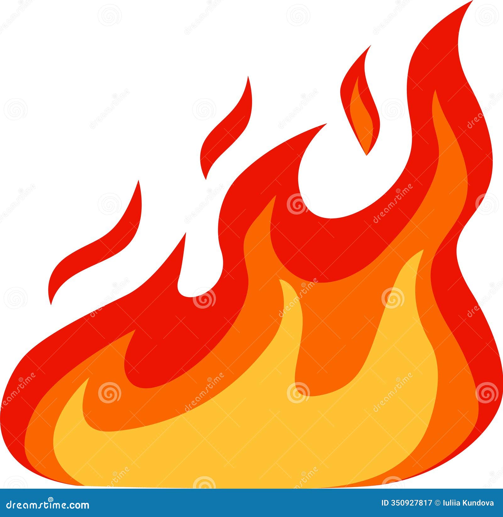 Cartoon Flames Rising From Bottom Of Frame With Orange And Red Gradient ...