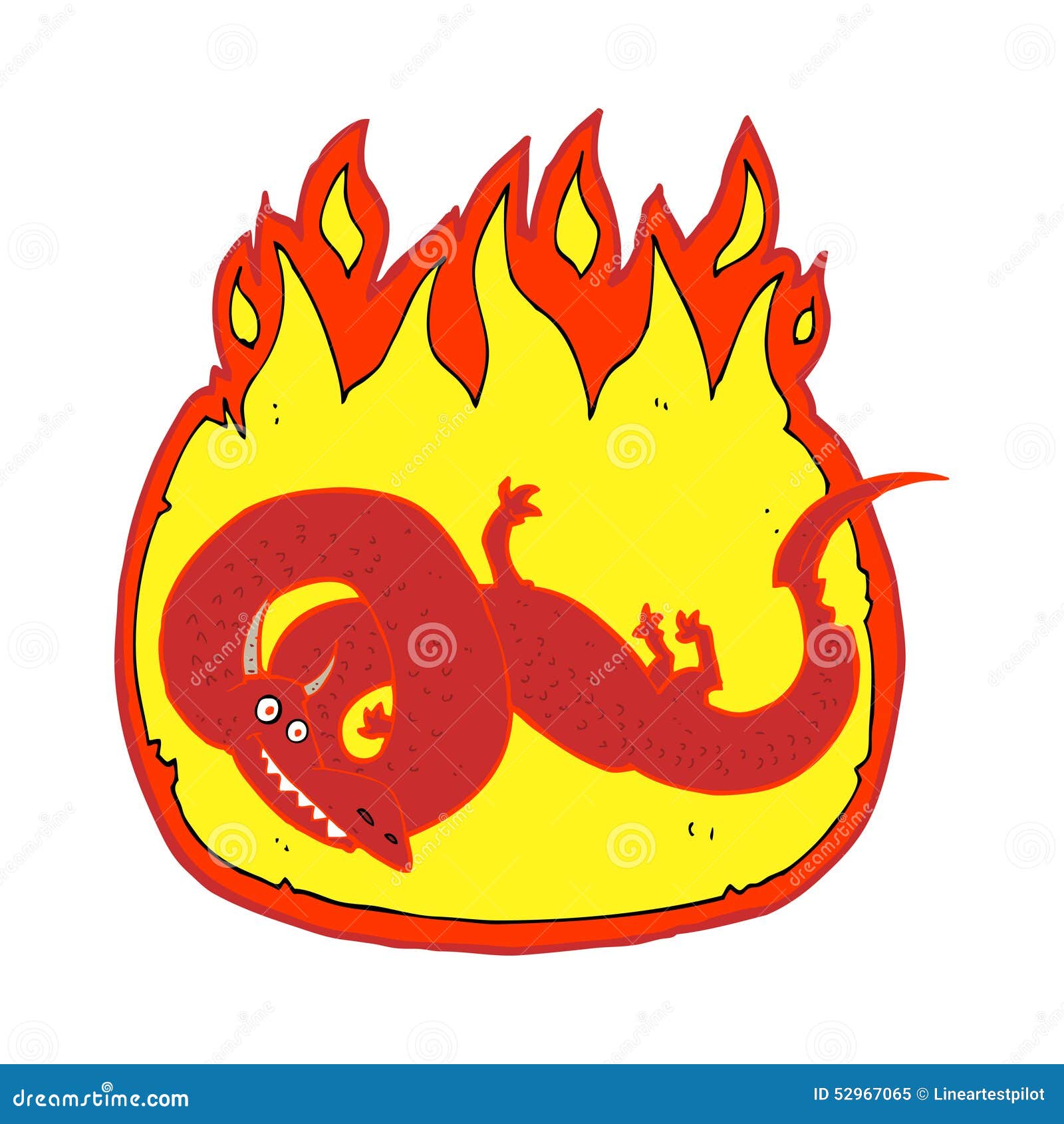 Flaming Dragon Head Symbols Cartoon Vector | CartoonDealer.com #50213435