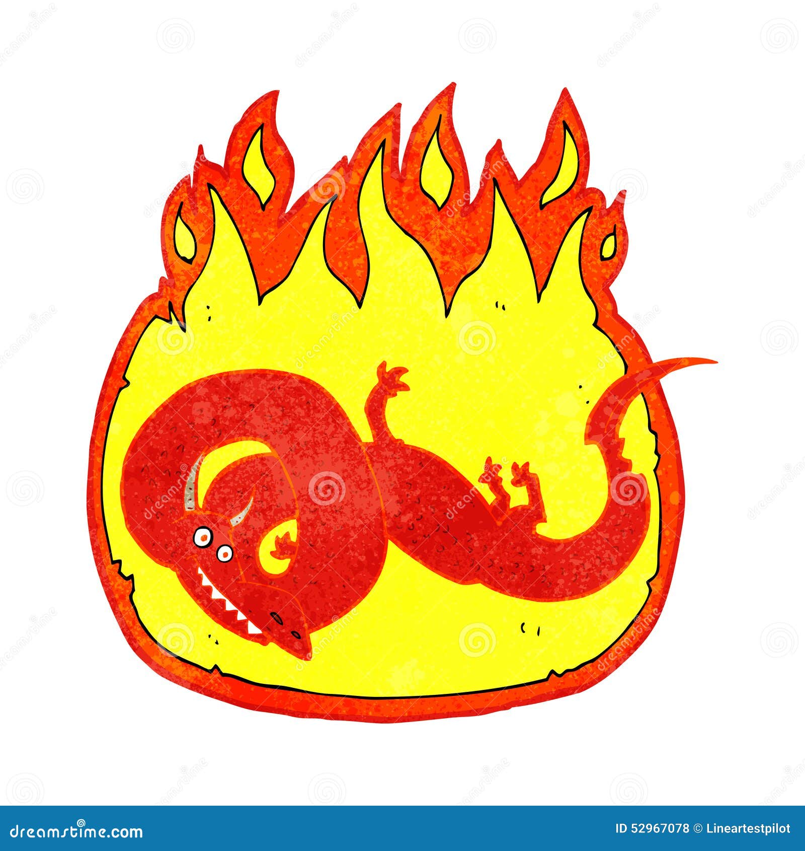Flaming Dragon Head Symbols Cartoon Vector | CartoonDealer.com #50213435
