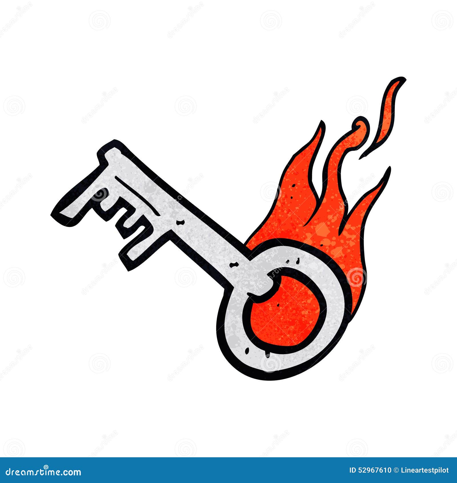 Cartoon flaming key stock illustration. Illustration of fire - 52967610