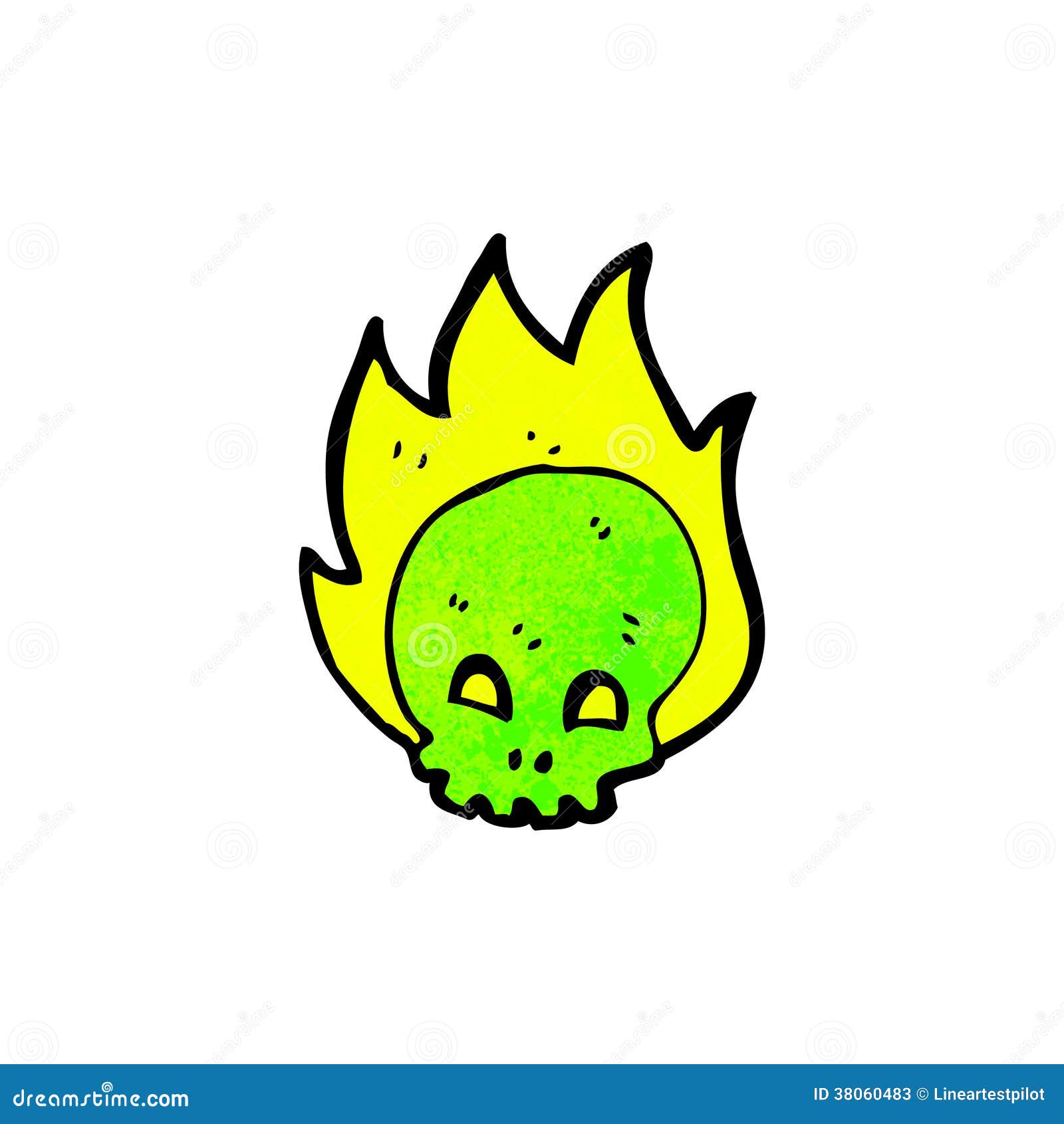 Cartoon flaming skull stock vector. Illustration of silly - 38060483