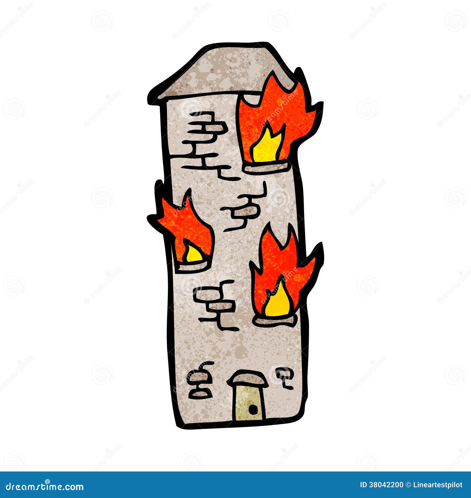 Cartoon flaming tower stock vector. Illustration of silly - 38042200