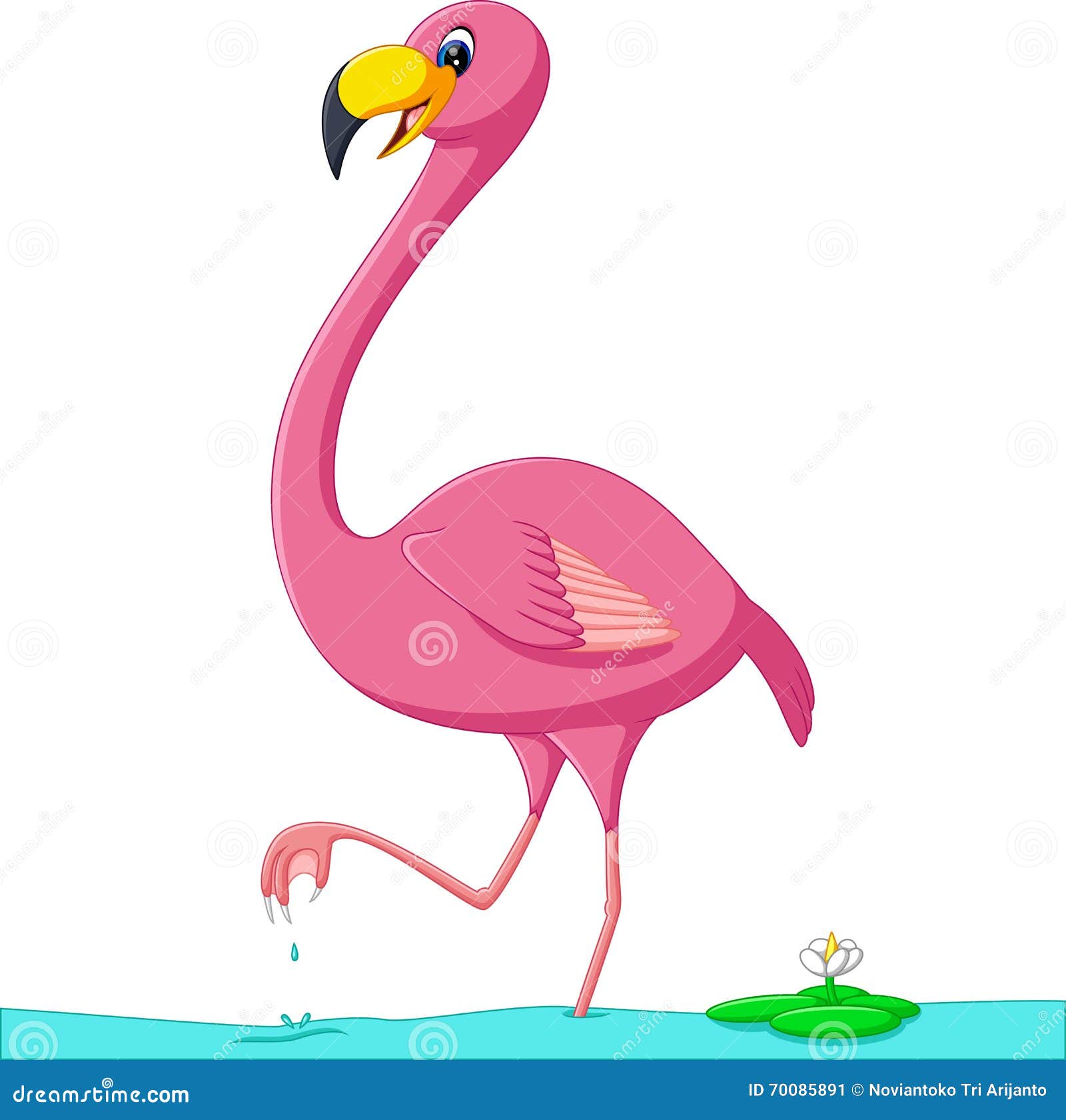 Cartoon flamingo stock vector. Illustration of smile - 70085891