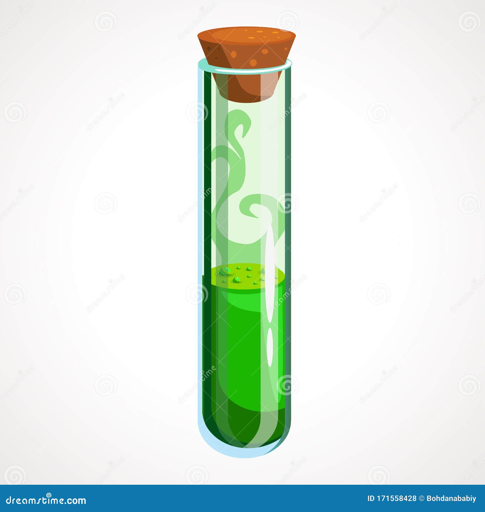 Cartoon Flask with Green Potion. Vector Illustration Stock Vector ...