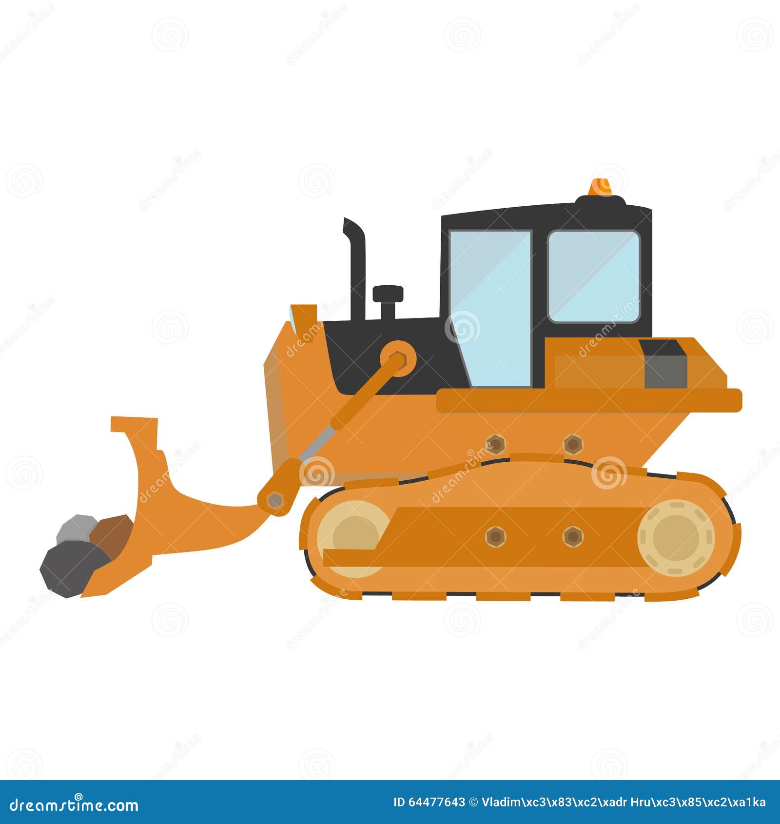 Bulldozer Vector Illustration Isolated On White Background ...