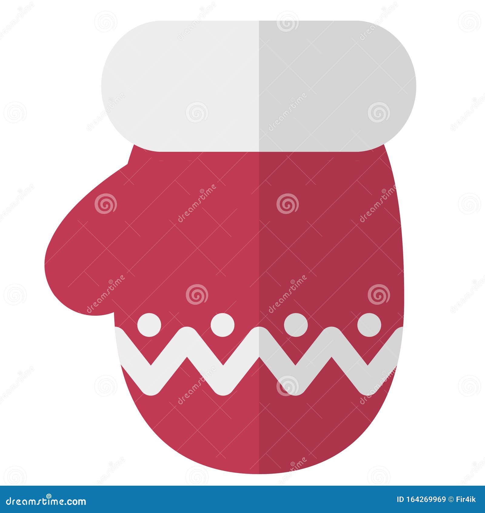 Cartoon Flat Christmas Red Mitten Stock Vector - Illustration of border ...