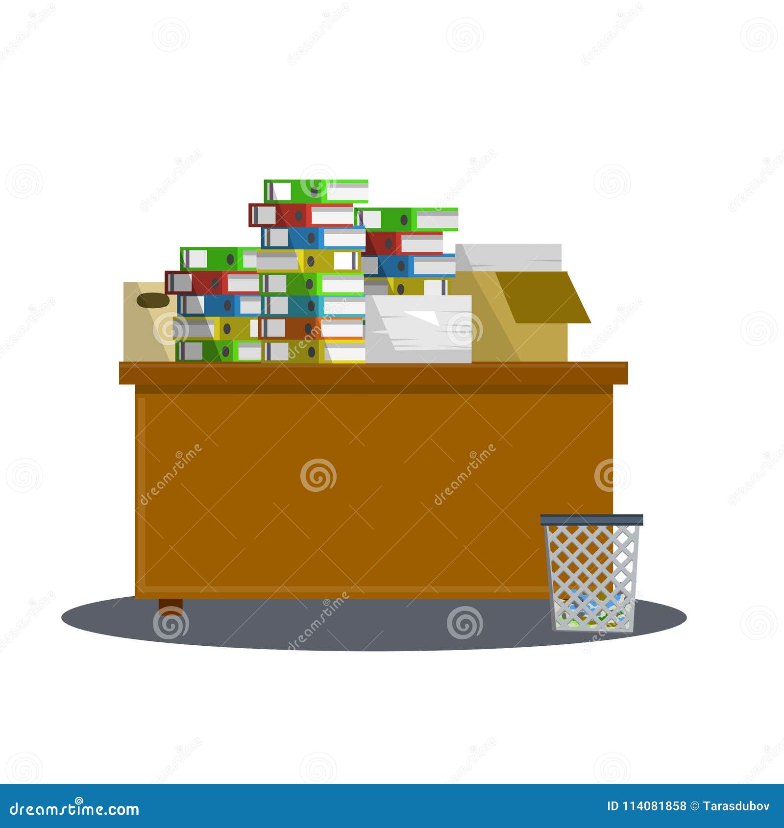 Cartoon Flat Illustration - Office Mess. Stock Vector - Illustration of ...