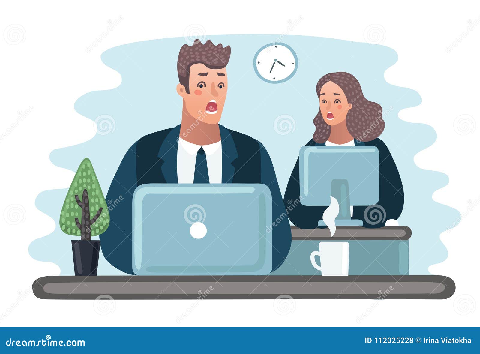 Cartoon Flat Illustration - Problems with the Computer. the Error ...