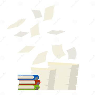 Paper Files Fall Down. Blank Sheet. White Trash Stock Vector ...