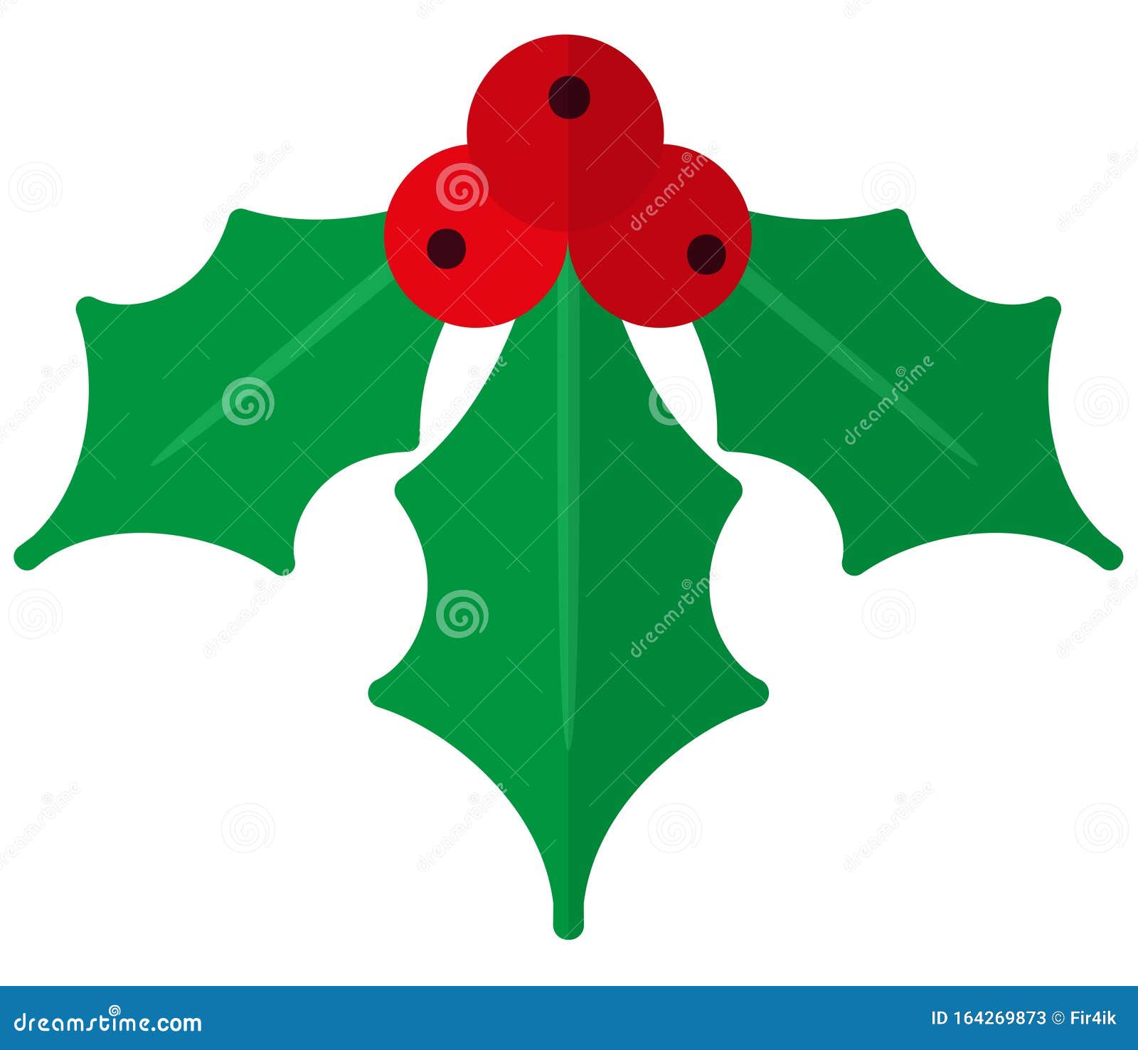 Cartoon flat mistletoe stock vector. Illustration of design - 164269873
