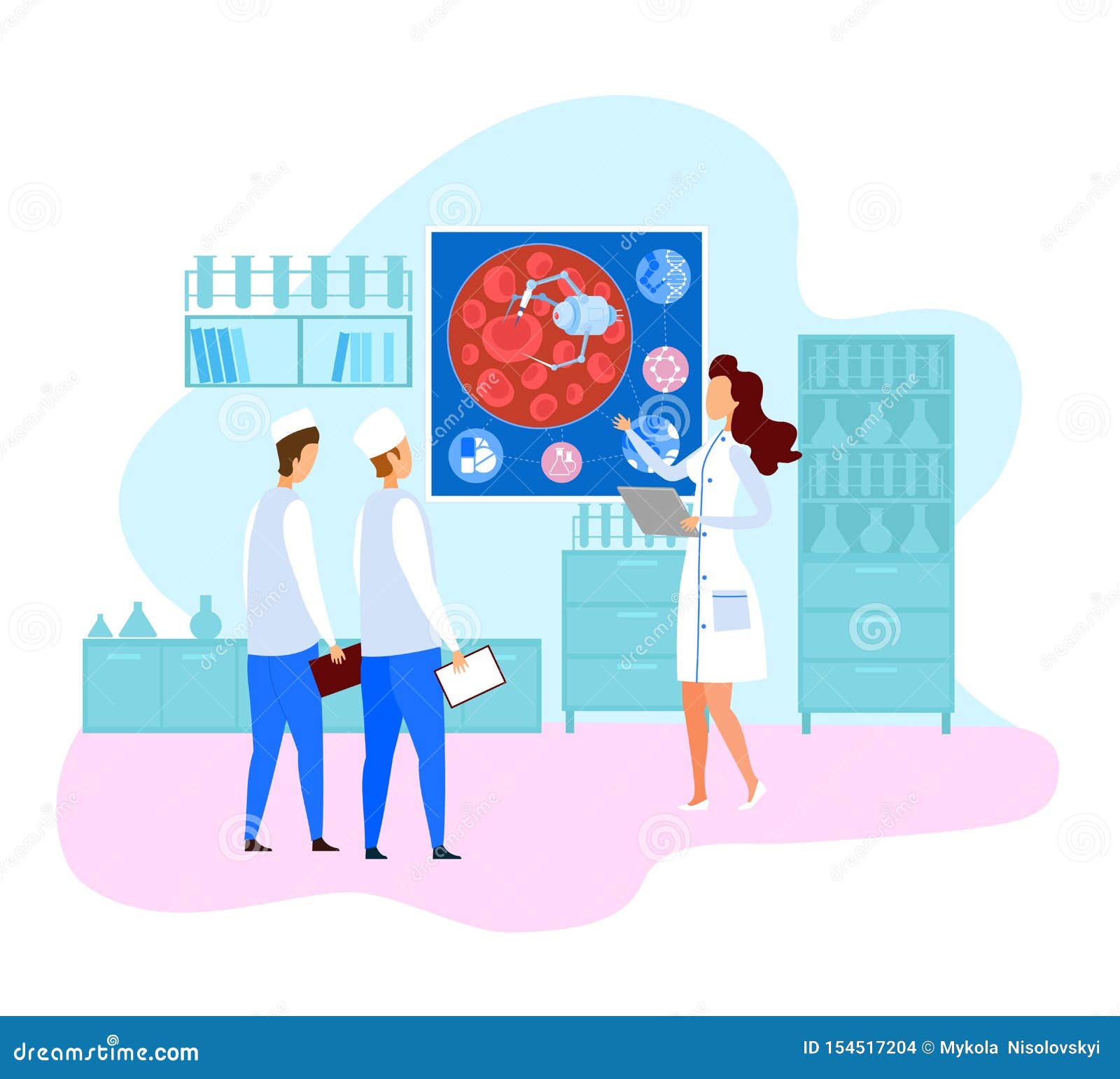 Scientists in High Tech Lab Develop New Method Stock Vector ...