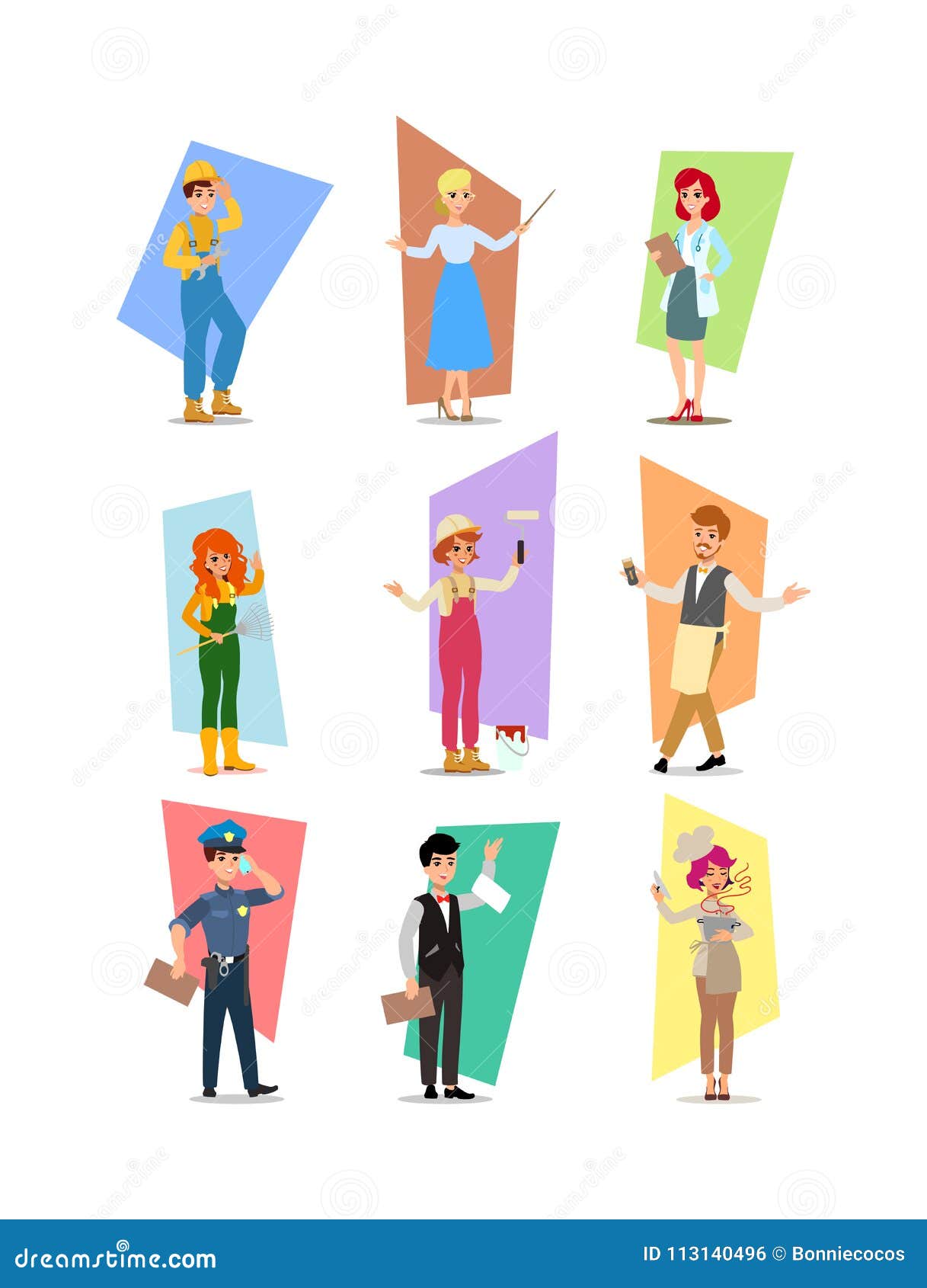 Set of People of Different Professions, Career Characters Design, Labor ...
