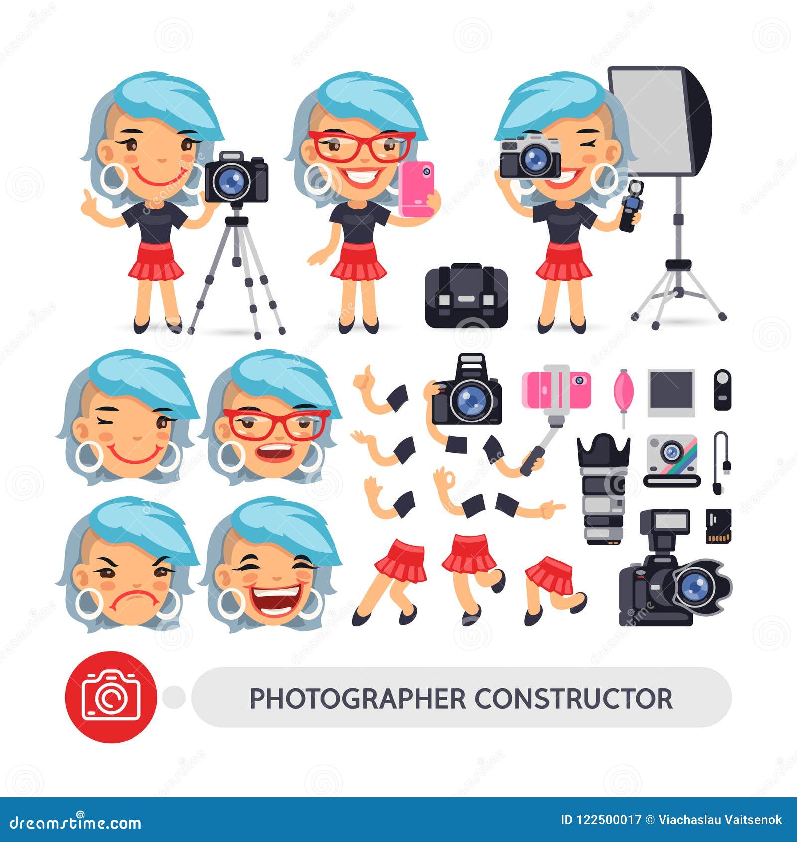 Man Photographer, DIY Kit Or Animation Set. Bundle Of Body Parts ...