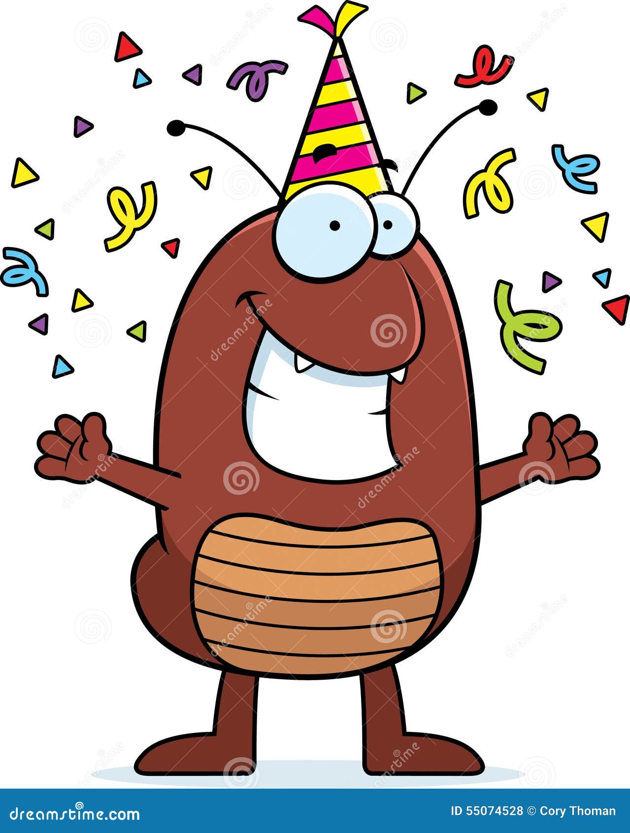 Cartoon Flea Celebrating stock vector. Illustration of happy - 55074528