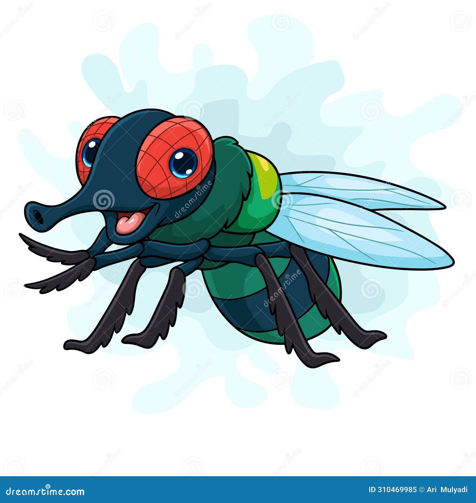 Cartoon Flies Insects Characters Set Coloring Page | CartoonDealer.com ...