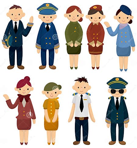 Cartoon Flight Attendant/pilot Icon Stock Vector - Illustration of ...