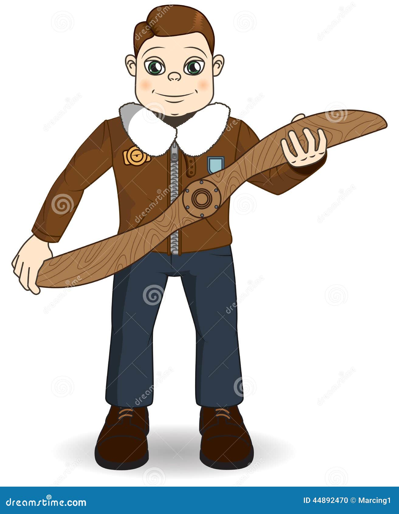 Cartoon flight instructor stock vector. Illustration of vintage - 44892470