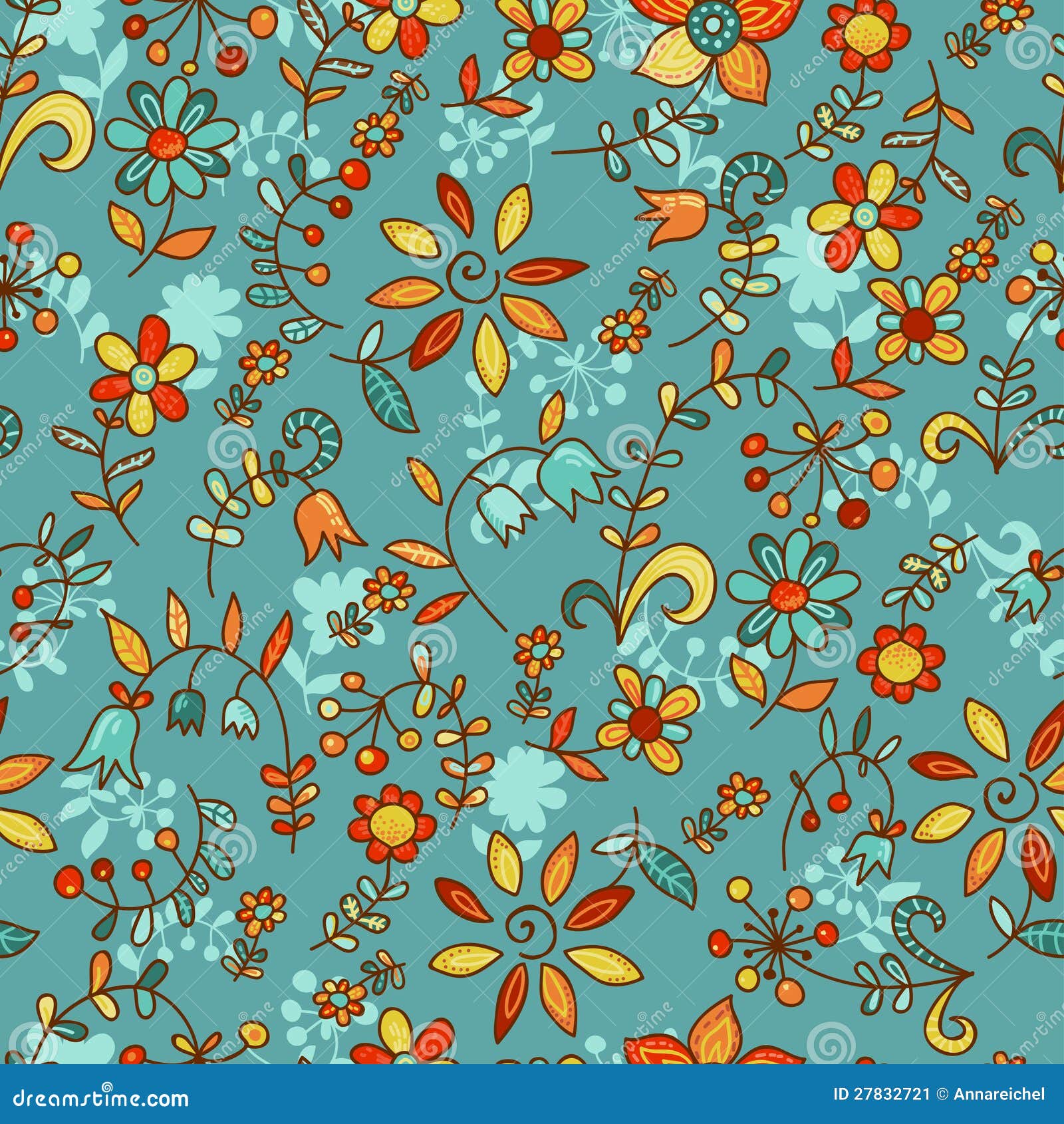 Cartoon Floral Background Vector Illustration | CartoonDealer.com #4704222