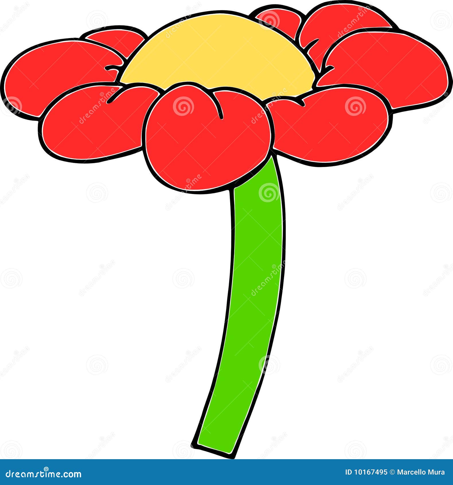 Cartoon flower stock vector. Illustration of black, nature - 10167495