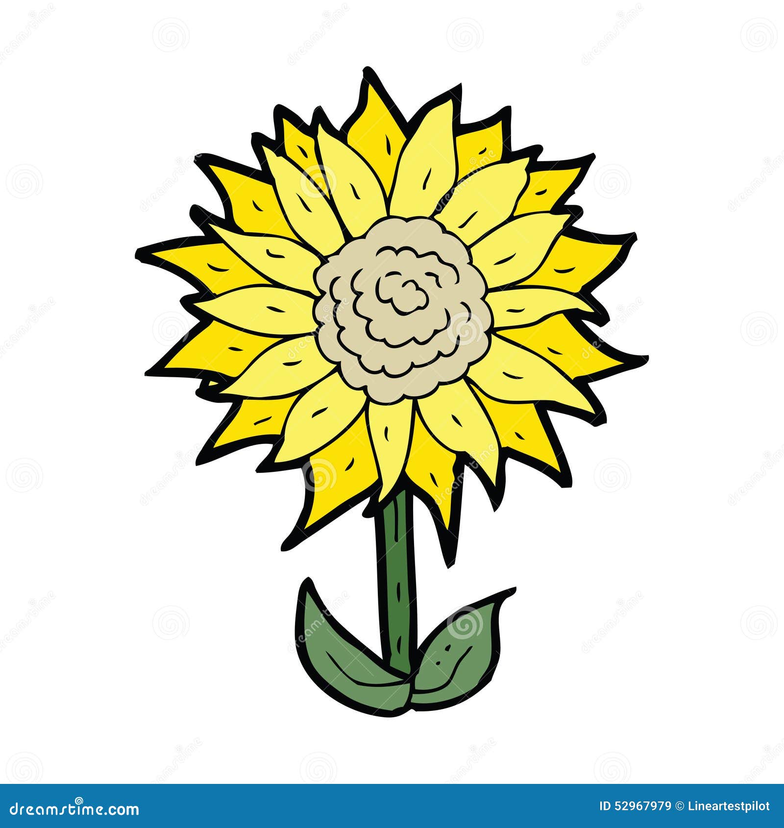 Cartoon flower stock illustration. Illustration of hand - 52967979