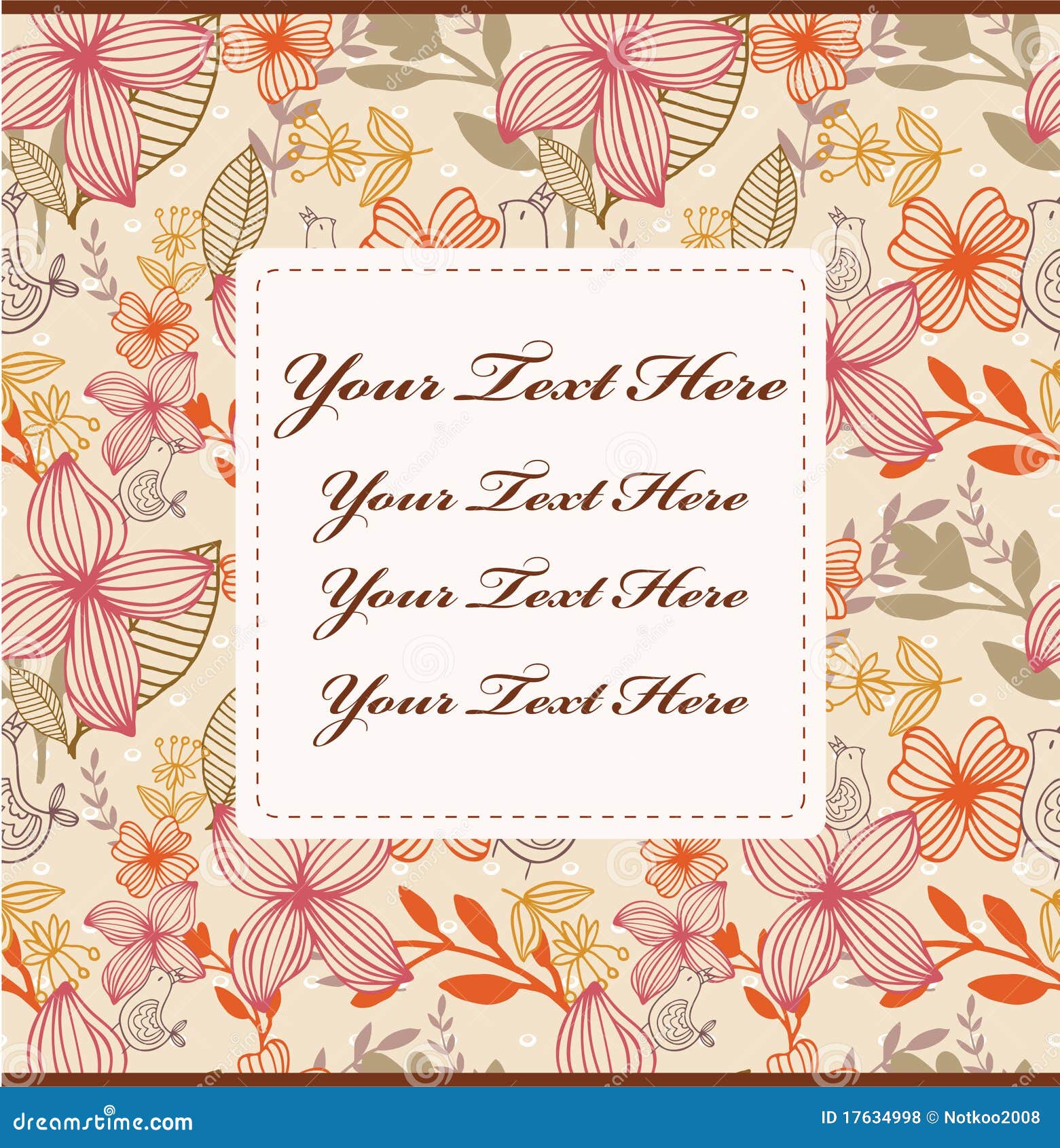 Cartoon flower card stock vector. Illustration of celebration - 17634998