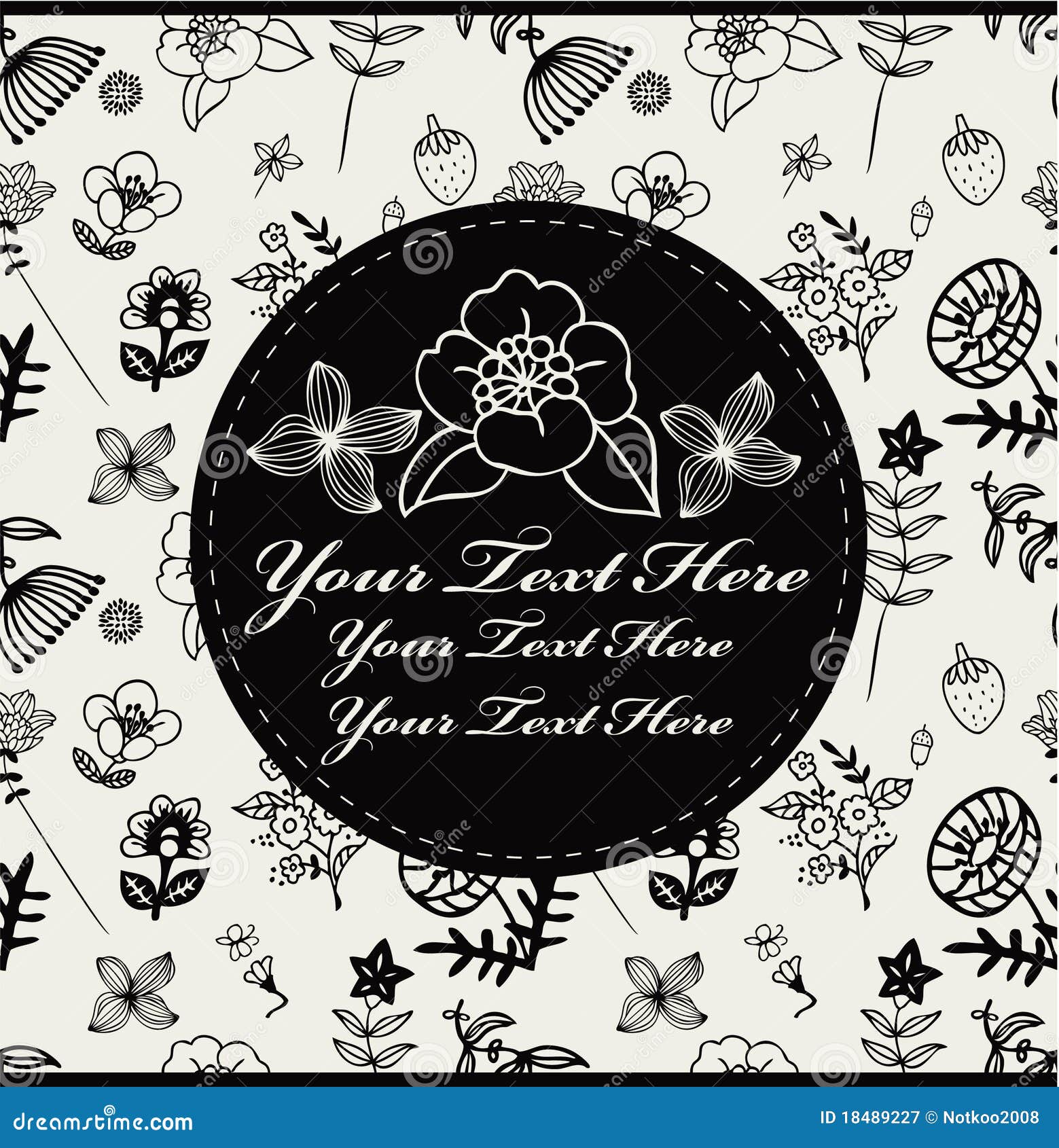 Cartoon flower card stock vector. Illustration of flower - 18489227