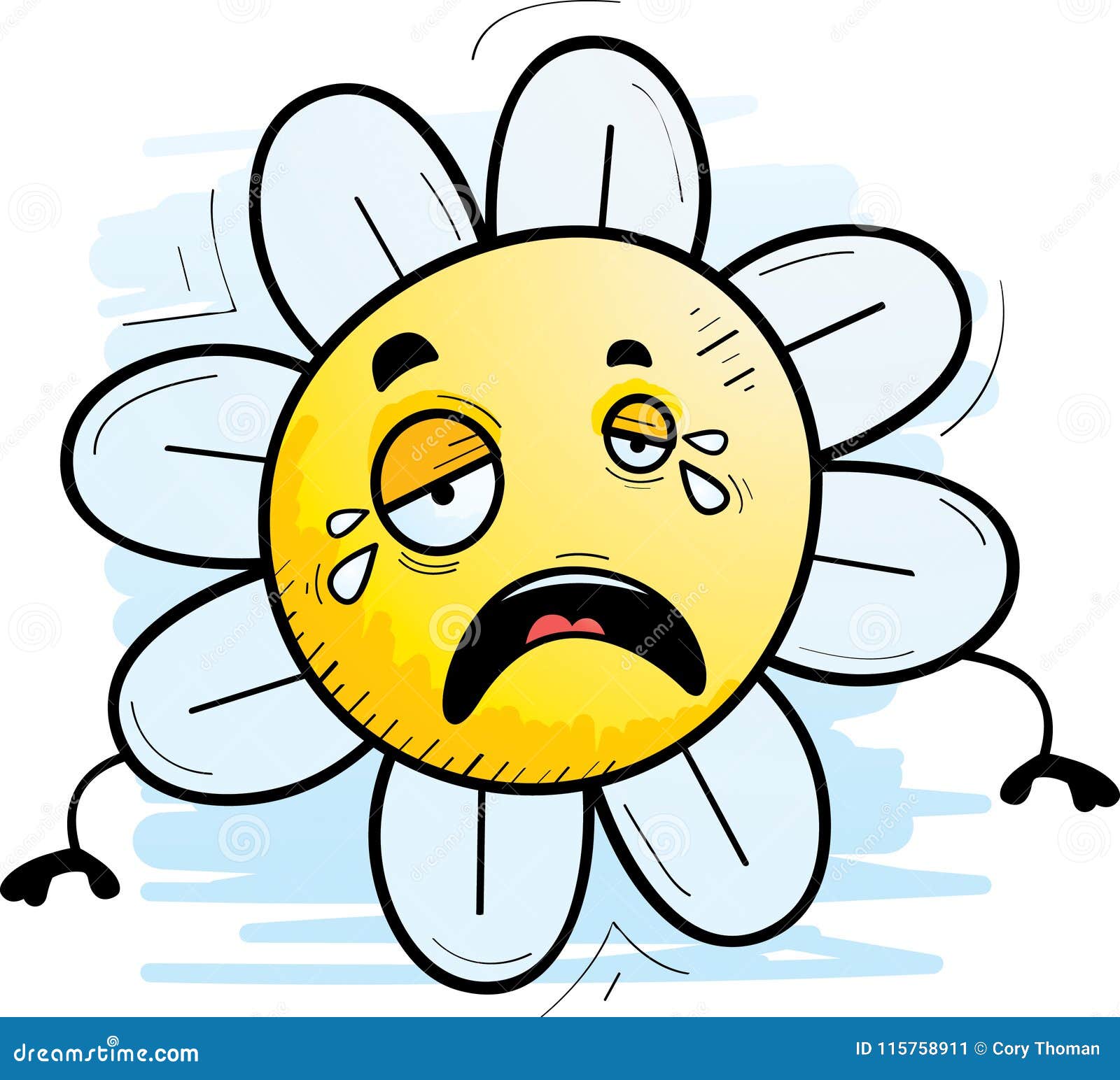 Cartoon Flower Crying stock vector. Illustration of graphic - 115758911