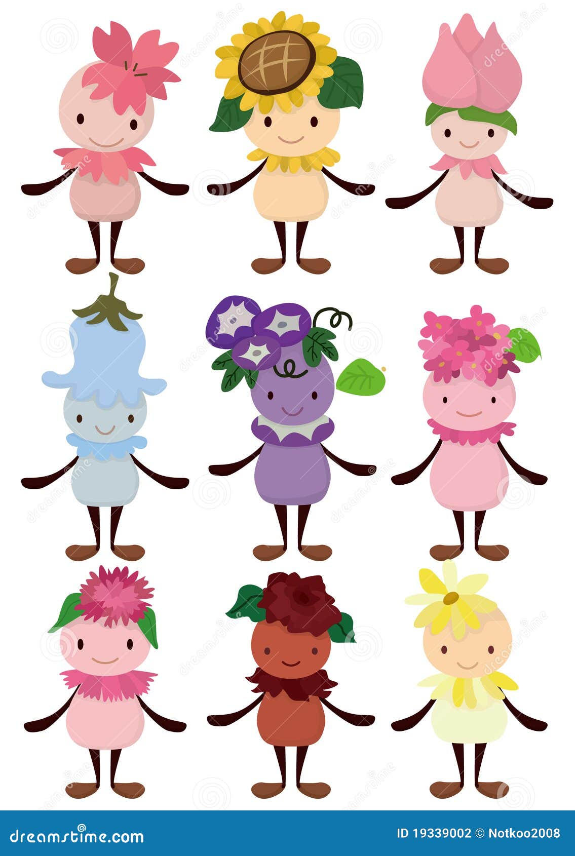 Cartoon flower fairy icon stock vector. Illustration of head - 19339002