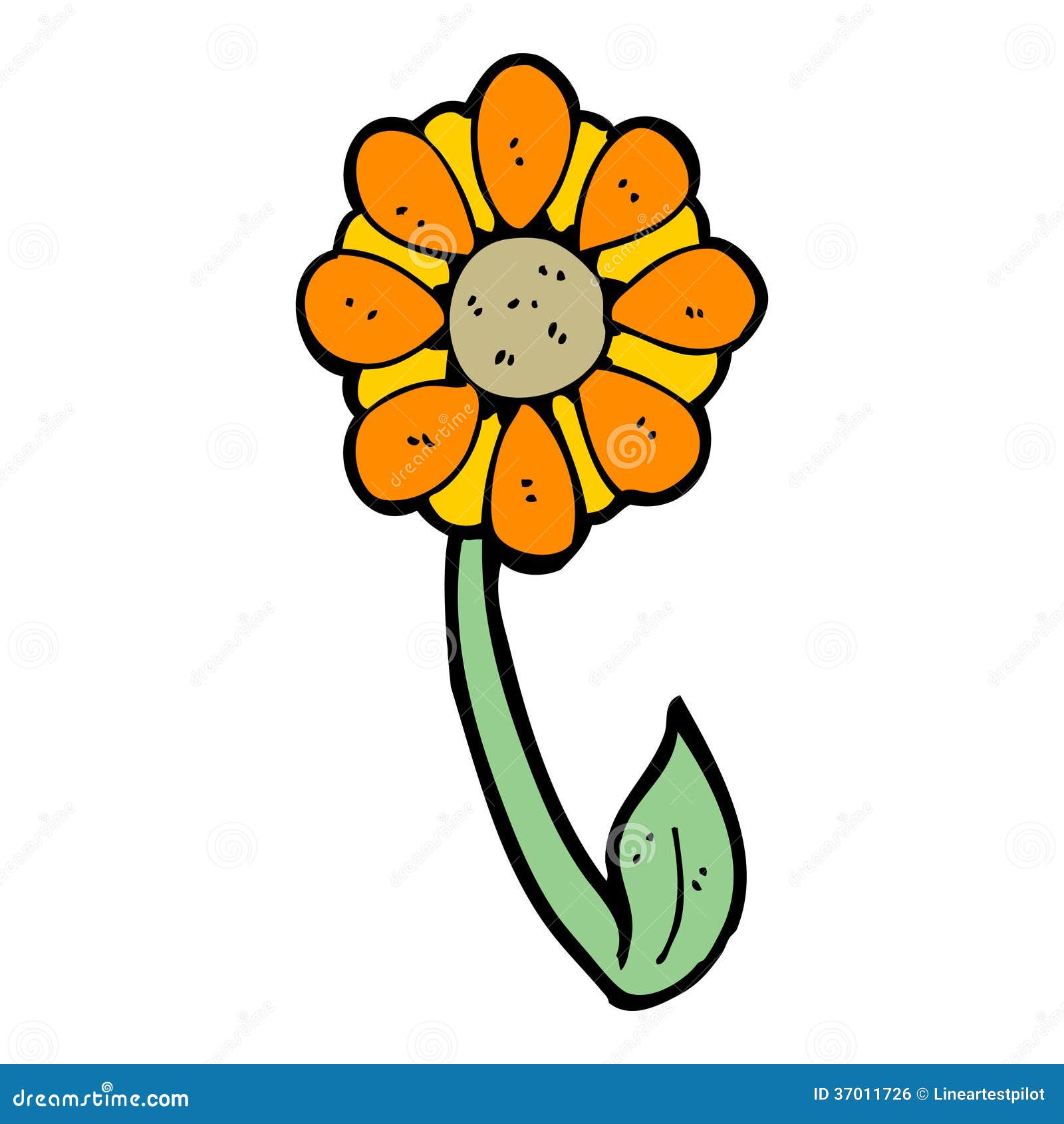Cartoon flower stock vector. Illustration of simple, retro - 37011726